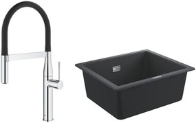 Set kuchyňská baterie Grohe Essence 30294000, granitový dřez Grohe K700 31654AP0