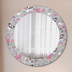 Kulaté dekorativní zrcadlo Panda unicorn fi 60 cm