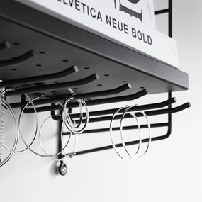 STRING Vysoká kovová police Metal Shelf High 78 x 30, Black