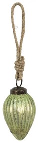 Vánoční cetka zelená, hnědá 5*7 cm – 5x7 cm