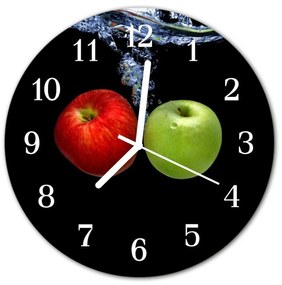 Skleněné hodiny kulaté jablka fi 30 cm