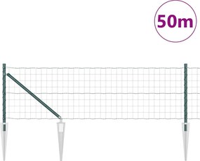 Evropský plot se hroty 50 x 0,4 m Ocel potažená PVC Zelená 3350624