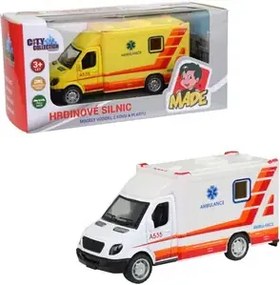 MaDe 10697 - Ambulance kovová, zpětný chod, 10 cm