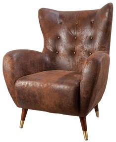Designové křeslo Danail antik hnědé