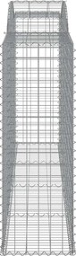 Klenuté gabionové koše 2 ks 300x50x140/160cm pozinkované železo 3146737