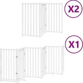Zábrana pro psy s dvířky skládací 12 panelů bílá 600 cm topol 3155707