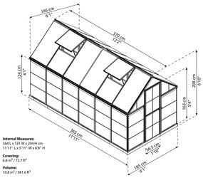 Polykarbonátový skleník Palram hybrid 6x12
