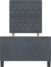 Postel s boxspringem s čelo Tmavě šedá 80 x 200 cm samet 3344838