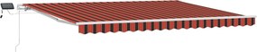Stahovací markýza oranžová a hnědá 450 × 350 cm Látka a hliník 3331082