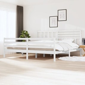 Rám postele bílý masivní dřevo 200 x 200 cm 3101109