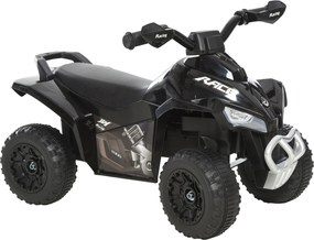 HOMCOM Dětský čtyřkolový vůz pro děti 18-36 měsíců s funkcí osvětlení a hudby, podporuje až 20 kg, 67,5x38x44 cm, černý