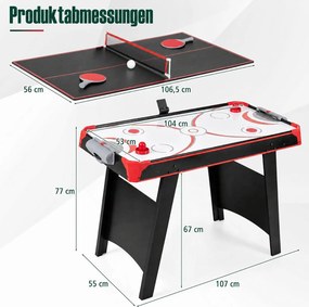 Costway 2 v 1 Herní stůl na vzdušný hokej se stolem na stolní tenis s 12