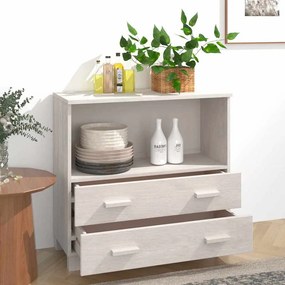 Příborník HAMAR bílý 85 x 35 x 80 cm masivní borovice 340497