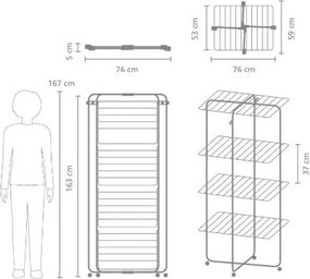 Bílý sušák na prádlo 30 m HangOn Tower – Brabantia