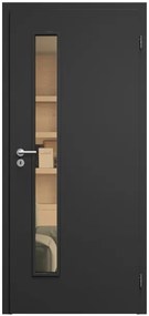 SAPELI ELEGANT KOMFORT M60 - CPL LAMINÁT - OTOČNÉ DVEŘE VČ. ZÁRUBNĚ - Černá grafit Průchozí šířka (cm): 100, Průchozí výška (cm): 210, Typ skla: Planibel bronz