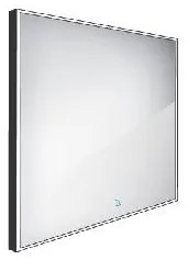 Nimco Zrcadla - Zrcadlo s LED osvětlením, 600x600 mm, dotykový senzor, hliník/černá ZPC 13066V-90