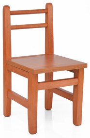 Dřevěná dětská židlička s opěrkou s nátěrem zlatý dub II.