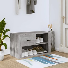 Botník Šedý Sonoma 80X35X45 Cm Kompozitní Dřevo - Bílá s vysokým leskem