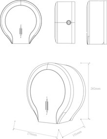Aqualine Aqualine, OLMO zásobník na toaletní papír do průměru Max. 26cm, 265x280x130mm, ABS bílá, 1318-48