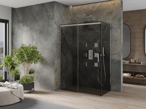 Mexen Omega sprchový kout 150x80cm, 8mm sklo, chromový profil-šedé sklo, 825-150-080-01-40