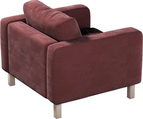 Potah na křeslo IKEA Karlstad, krátký barva červená látka lesklé, sametová