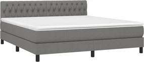 Box spring postel s matrací tmavě šedá 180x200 cm textil 3140314
