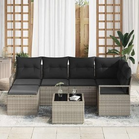 Set pohovek 7 ks Světle šedá polyratan 3346462