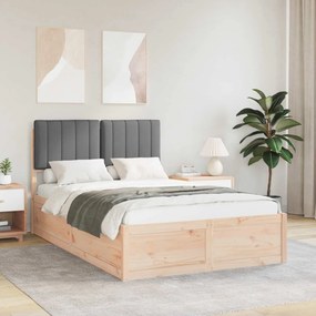 Rám postele s čalouněným čelem s čelo Tmavě šedá 120 x 200 cm 3405548