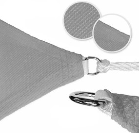 Sluneční plachta trojúhelníková, 3,6 m, polyester, šedá