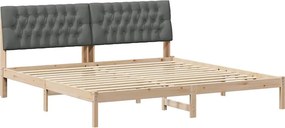 Rám postele s čalouněným čelem s čelo Hnědá 200 x 200 cm 3394379