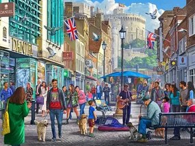 GIBSONS Puzzle Prohlídka hradu Windsor / 1000 dílků / 68 x 49 cm