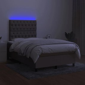 Box spring postel s matrací a LED taupe 120x190 cm textil 3270222