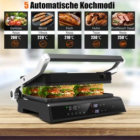 Costway 3-v-1 1800 W Panini lisovací gril s nepřilnavými deskami elektrický gril