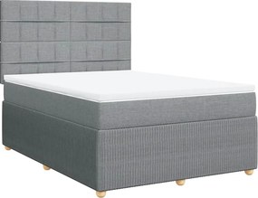 Box spring postel s matrací světle šedá 160 x 200 cm textil 3292107