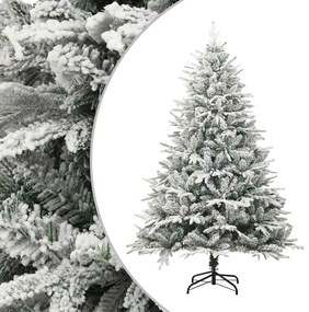 Umělý vánoční stromek s vločkami sněhově zelený 180 cm PVC a PE 328494