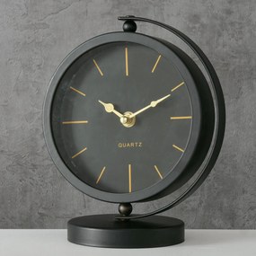 Stolní černé hodiny BALIA, zlaté ručičky, 20 cm