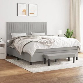 Box spring postel s matrací světle šedá 180 x 200 cm textil 3136773