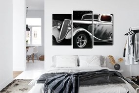 Vícedílný obraz Hot Rod Auto Ve Vintage Stylu Nedostatek Nedostatek Plátno Canvas 60x40