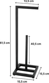 Erga Pap, kovový držák toaletního papíru se zásobníkem na 4 role, černá matná, ERG-YKA-P.PAP1-BLK
