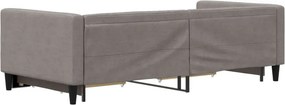 Válenda s přistýlkou a zásuvkami taupe 90 x 200 cm textil 3196617