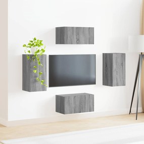 Sestava TV skříněk 4 ks Šedá Sonoma Kompozitní dřevo 3409156