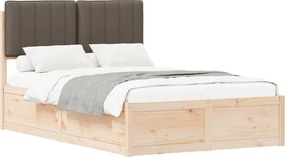Rám postele s čalouněným čelem s čelo Taupe 120 x 190 cm 3405555