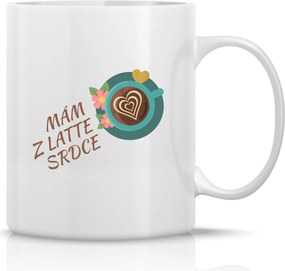 MÁM Z LATTE SRDCE - klasický bílý keramický hrníček 300 ml