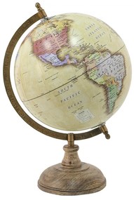 Barevný dekorativní glóbus na dřevěném podstavci Globe - 22*22*37 cm