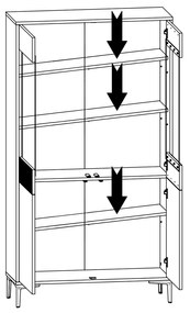 Obývací stěna UNO | 3 díly B | push-to-open | béžová | lamino o síle 18 mm