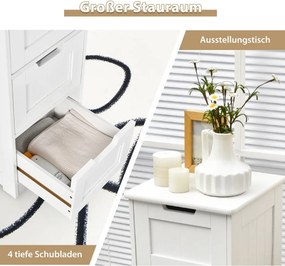 Costway Koupelnová skříňka s 4 zásuvkami úložná koupelnová komoda