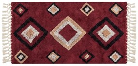 Bavlněný koberec 80 x 150 cm červený SIIRT Beliani