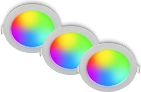 BRI 3945034 Fungo vestavné bodové svítidlo 100mm 3ks sada - 7W, 700lm, LED, stmívatelné, IP65, matný chrom - BRILONER
