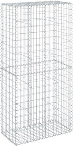 Gabionový koš s víkem 100 x 50 x 200 cm pozinkované železo 3295166