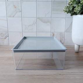 DÓZA NA SUCHÉ POTRAVINY 2 500 ml – nízká, průhledná | DomaLEP varianta: ŠEDÁ
